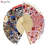 China Free Design Customized Wooden Wedding Fan 9 Colors Spanish Wooden Hand Fans for sale