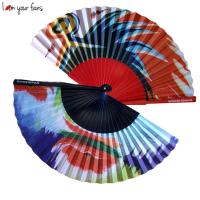 China Free Design Customized Wooden Wedding Fan 9 Colors Spanish Wooden Hand Fans for sale