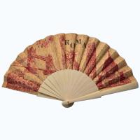 China Digital Printing Retro Style Foldable Hand Fan Wooden Solid Spain Wood Fan for sale