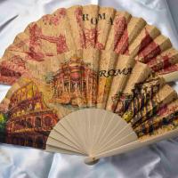 China Digital Printing Retro Style Foldable Hand Fan Wooden Solid Spain Wood Fan for sale