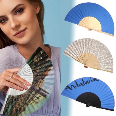 China Personalized Wholesale Wood Handle Hand Fan Folding Spanish Wood Folding Fan for sale