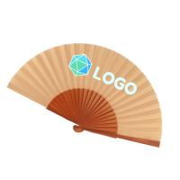 China Factory Price Newly Custom Logo Design Wooden Handheld Fan With Vivid Color and Good Quality for Celebration and Party for sale