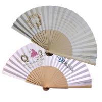 China Sapin Wholesale Custom Printed Logo Folding Wood Hand Fan High Quality  Gift Wooden Fan for sale