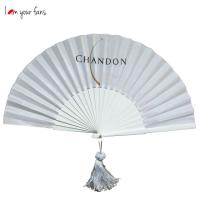 China Free Design Printing Promotional Polyester Cotton Wood Fans Spanish Handheld Fan Customize for sale