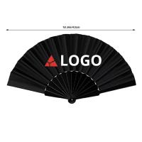 China 23cm Factory Hot Sale Wood Han Fan Craft Gift Folding Wooden Handle Fan Wood Promotion Fan for sale