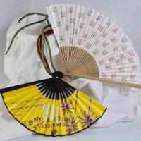 China Customized Portable Folding Fan Wooden Fan Cork Hand Fan With Hanging Rope for sale