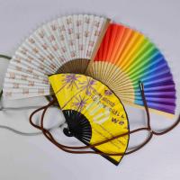 China Customized Portable Folding Fan Wooden Fan Cork Hand Fan With Hanging Rope for sale