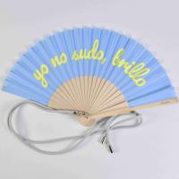 China Customized Portable Folding Fan Wooden Fan Cork Hand Fan With Hanging Rope for sale