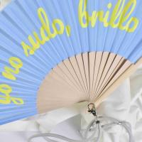China Custom Folding Fan Personalized Wooden Fan Spanish Cork Hand Fan With Hanging Rope for sale