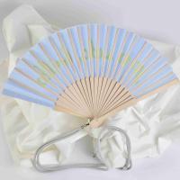 China Custom Folding Fan Personalized Wooden Fan Spanish Cork Hand Fan With Hanging Rope for sale