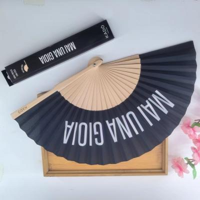China 2024 Custom Printed Abanico Amarillo Wood Foldable Fan Nature Wooden Art Craft Painted Hand Fan for sale