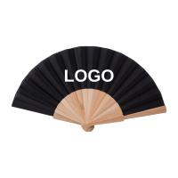 China Wood Custom Logo Wooden Large Hand Held Folding Wedding Party Gift Foldable Personalized Wood Hand Fans With Promotional Price for sale