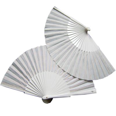 China Custom Printed Promotional Spanish Hand Fan Wood Handle Foldable Wood Fabric Hand Fan for sale