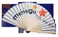 China Custom Printed Promotional Spanish Hand Fan Wood Handle Foldable Wood Fabric Hand Fan for sale