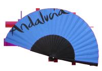 China Custom Printed Promotional Spanish Hand Fan Wood Handle Foldable Wood Fabric Hand Fan for sale