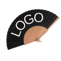 China 2024 Factory Custom Logo 23cm Spanish Wedding Hand Folding Fan Wooden Hand Fan Promotional Gift Portable Wooden Ribs Hand Fan for sale