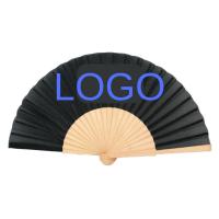 China 2024 Factory Custom Logo 23cm Spanish Wedding Hand Folding Fan Wooden Hand Fan Promotional Gift Portable Wooden Ribs Hand Fan for sale