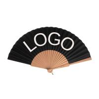 China Stable Quality Custom Design 9 Inch 23cm Abanicos De Mano Fabric Hand Held Fan Wooden Folding Hand Fan for sale