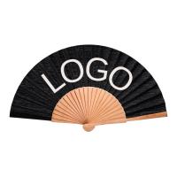 China Stable Quality Custom Design 9 Inch 23cm Abanicos De Mano Fabric Hand Held Fan Wooden Folding Hand Fan for sale
