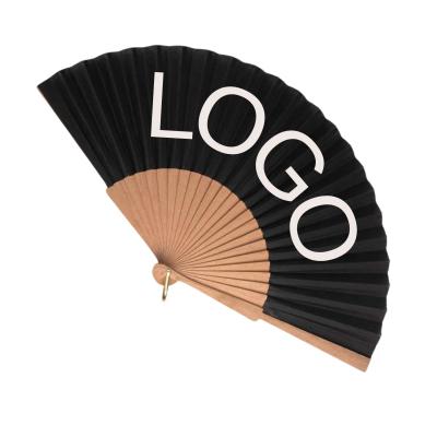 China 23cm Best Sell Customize Design Handmade Craft Gift Folding Wooden Handle Fan Wood Hand Held Fan for sale