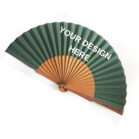 China 23cm Best Sell Customize Design Handmade Craft Gift Folding Wooden Handle Fan Wood Hand Held Fan for sale