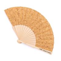 China High Quality Custom Design Eventail Cork Wooden Fan Wood Folding Hand Fan for sale