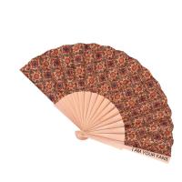 China High Quality Custom Design Eventail Cork Wooden Fan Wood Folding Hand Fan for sale