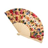 China High Quality Custom Design Eventail Cork Wooden Fan Wood Folding Hand Fan for sale