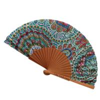 China High Quality Custom Design Eventail Cork Wooden Fan Wood Folding Hand Fan for sale