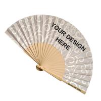 China Custom Original Wooden and Cotton Fans Spanish Flowers Collection Handmade Fans Folding Hand Fan for sale