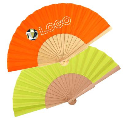 China Personalized Wood Silk Fan Customized Carved Wooden Fans for Weddings for sale