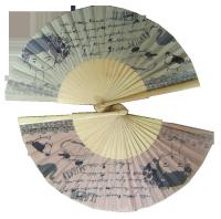China Personalized Printed Art Logo Handfan Favor Fabric Wooden Paper Sublimating Folding Custom Hand Fan for Promotion for sale