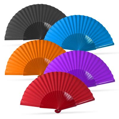 China High Quality Vintage Chinese Carved Wooden Small Hand Fan Wood Handle Folding Hand Fans Plain Custom Wooden Fan for sale