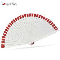 China Custom Printed Abanicos De Mano Spanish Folding Wooden Hand Fans High Quality Wood Fans for Weddings for Brand Promotion for sale