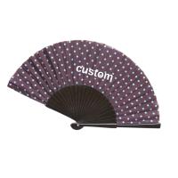 China Folding Fan Vintage Solid Color Women Wooden Hand Fan for Dancing Party Performance Festival Gift for sale