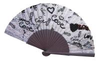 China Custom Bamboo Wooden Folding Clack Hand Fan Foldable Wedding Held Wooden Folding Hand Fan With Pouch for sale