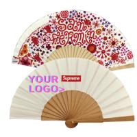 China 2026 Promotion Summer Wedding Wood Hand Fans for Women Custom Wood Hand Fan Printed Logo Folding Wood Hand Fan for sale