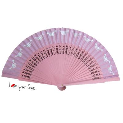 China Personalize Wooden Hand Made Fans Custom Printed Logo Folding Customized Promotional Hand Fans Spanish Wood Fan for sale