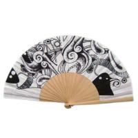 China Wholesale Designs Eventail Mariage logo Printed Portable Custom Foldable Wedding Held Wooden Folding Hand Fan for sale