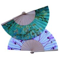 China Customized Printing Advertisement Promotion Party and Wedding Decoration Wood Ribs Fan for Sale for sale