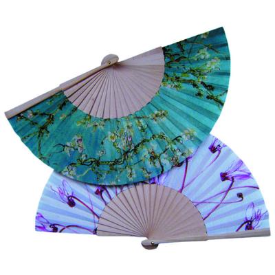 China Customized Printing Advertisement Promotion Party and Wedding Decoration Wood Ribs Fan for Sale for sale
