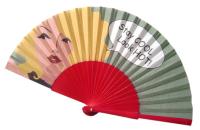 China Customized Printing Advertisement Promotion Party and Wedding Decoration Wood Ribs Fan for Sale for sale