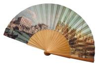 China Customized Printing Advertisement Promotion Party and Wedding Decoration Wood Ribs Fan for Sale for sale