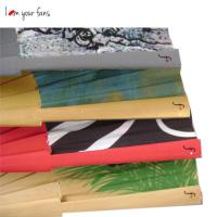 China Wholesale Custom Print Personalize Folding Fan Bulk Spanish Handheld Fabric Cloth Foldable Promotion Wooden Hand Fan for sale