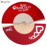 China High Quality Customized Sandalwood Folding Hand Fan Handmade Crafts Wood Bone Paper Surface Polished Painted Folk Art Lovely for sale