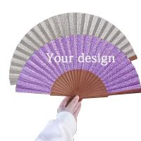 China Personalized Promotion Wooden Handle Paper Hand Fan Wood Folding Hand Fan for sale
