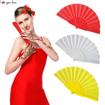 China Personalized Plastic Fan Dance Hand Fan Large 33 Cm Folding Fans for Flamenco Dance for sale