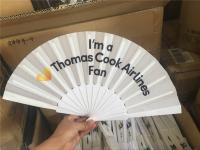 China Custom Logo Plastic Printing Custom Hand Fan Promotional Plastic Skeleton Folding Fabric Hand Fan for Advertisement for sale