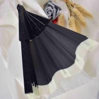 China Custom Flower Edge Plastic Hand Fan Advertising Fan Hand Held Folding Hand Fan for Gift for sale