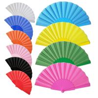 China Hot Sale Foldable Plastic Fan Colorful Bone Custom Fan Cheap Event Supplies/Summer Cooling Fan for sale